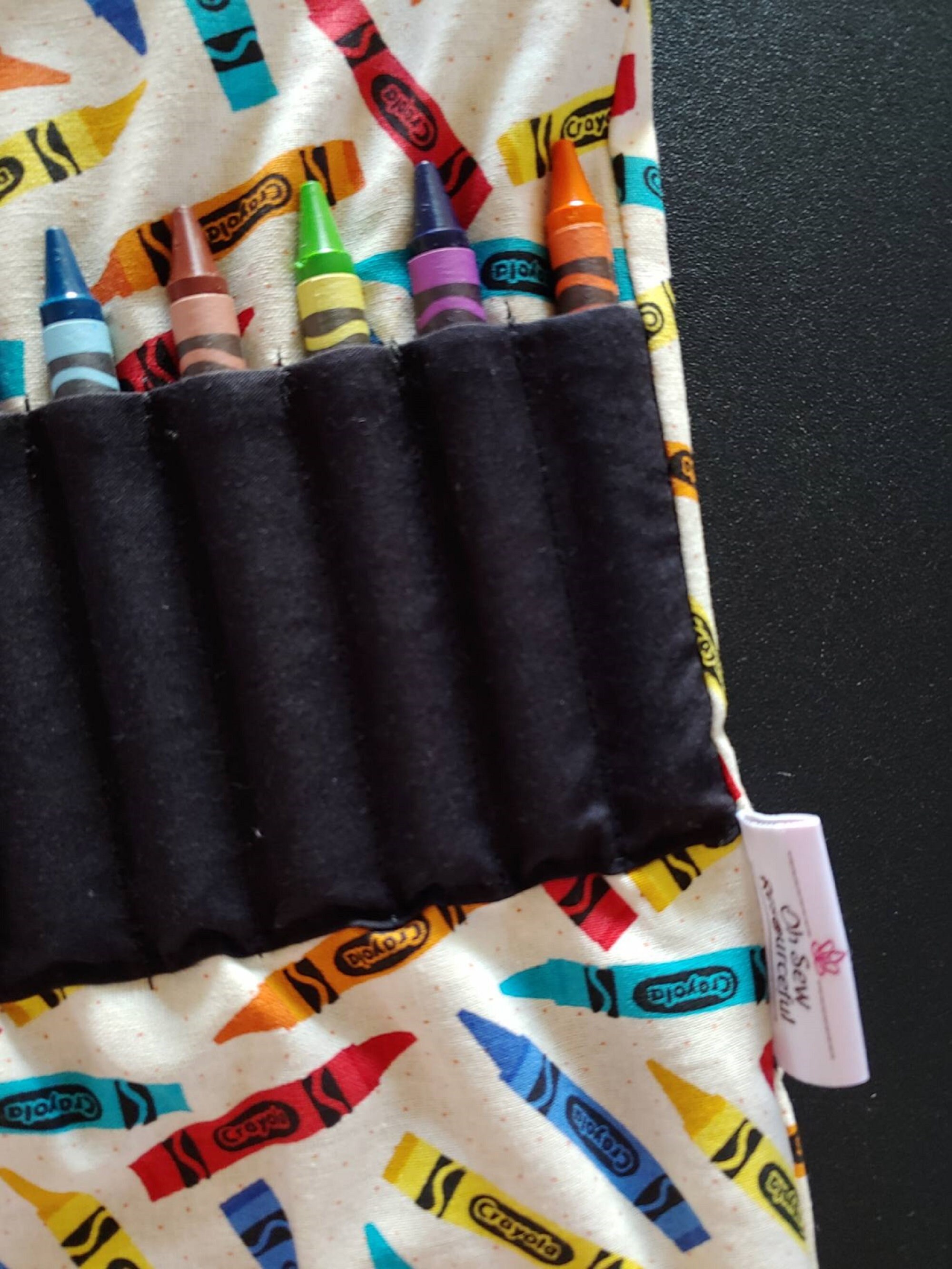 Crayon/activity Book Tote Bag- Black Pocket - Etsy