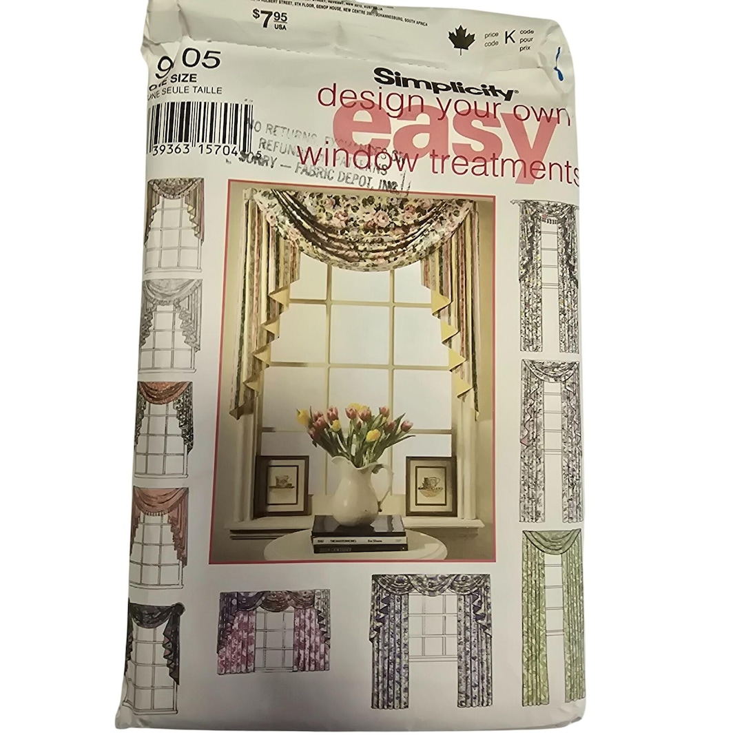 Simplicity 9105 Design Your Own Window Treatments Sewing Pattern - Etsy