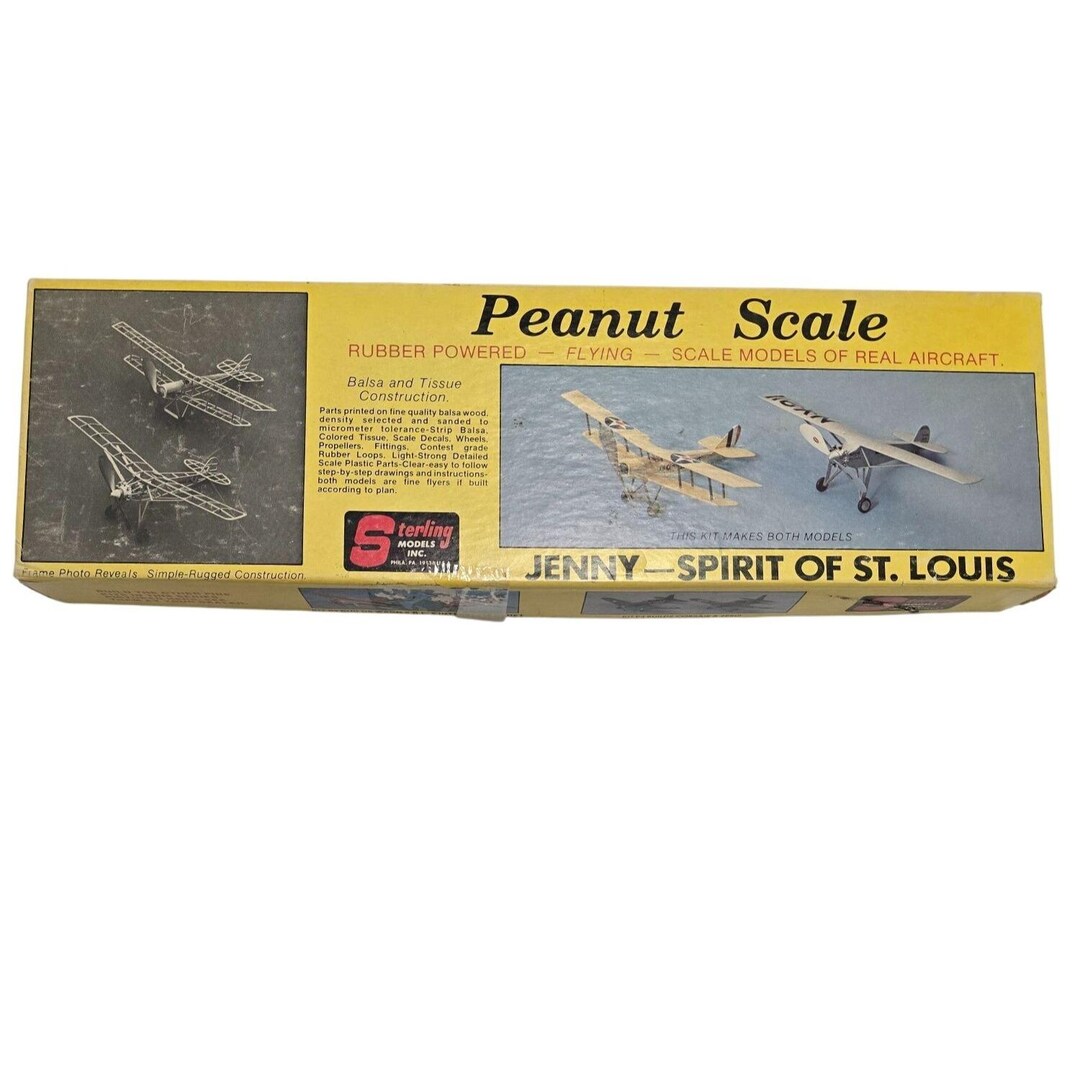 Rubber-powered Flying Peanut Scale Model Kit Jenny & Spirit of St ...