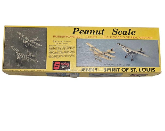 Rubber-powered Flying Peanut Scale Model Kit Jenny & Spirit of St ...