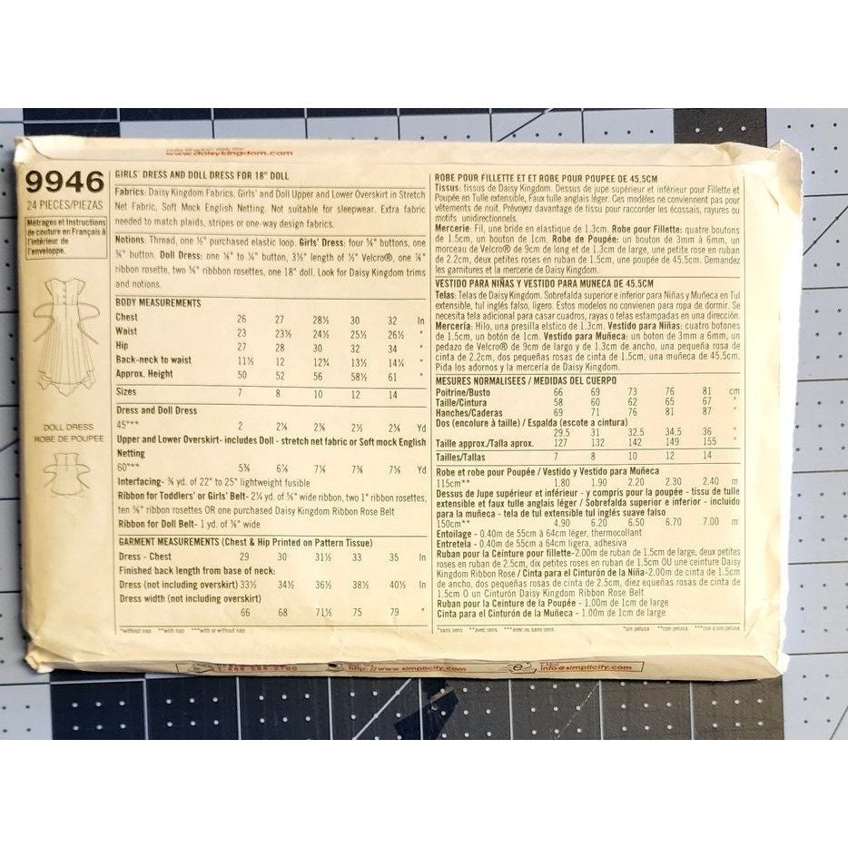 Simplicity 9946 Daisy Kingdom Girls and Dolls Dresses Size 7 8 10 - Etsy