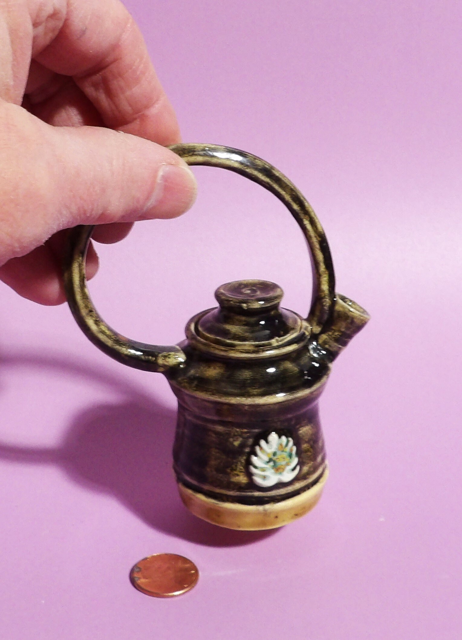 Mini Teapot Hand Thrown One of a Kind Non Pouring Lid Comes off ...