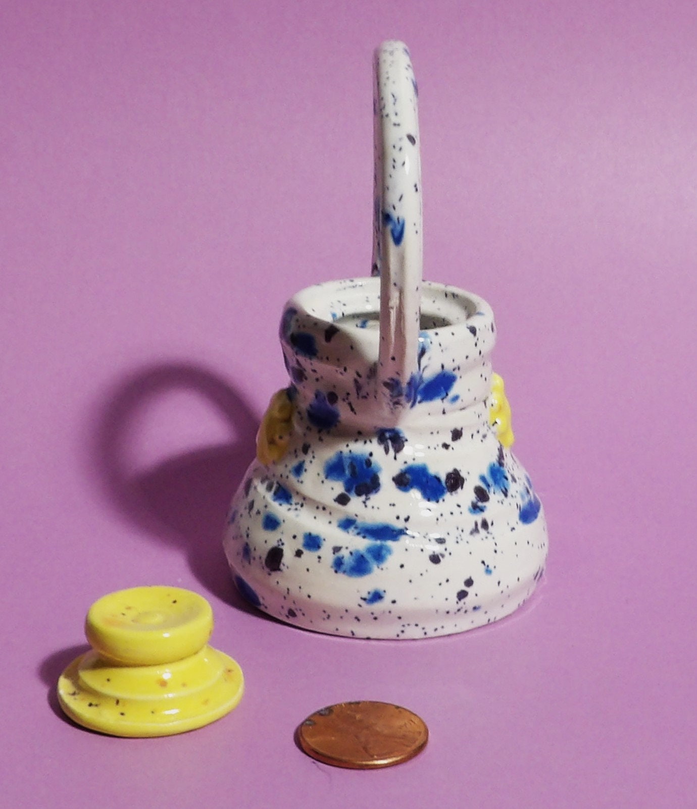 Mini Teapot, Hand Thrown, One of a Kind, Non Pouring, Lid Comes Off ...