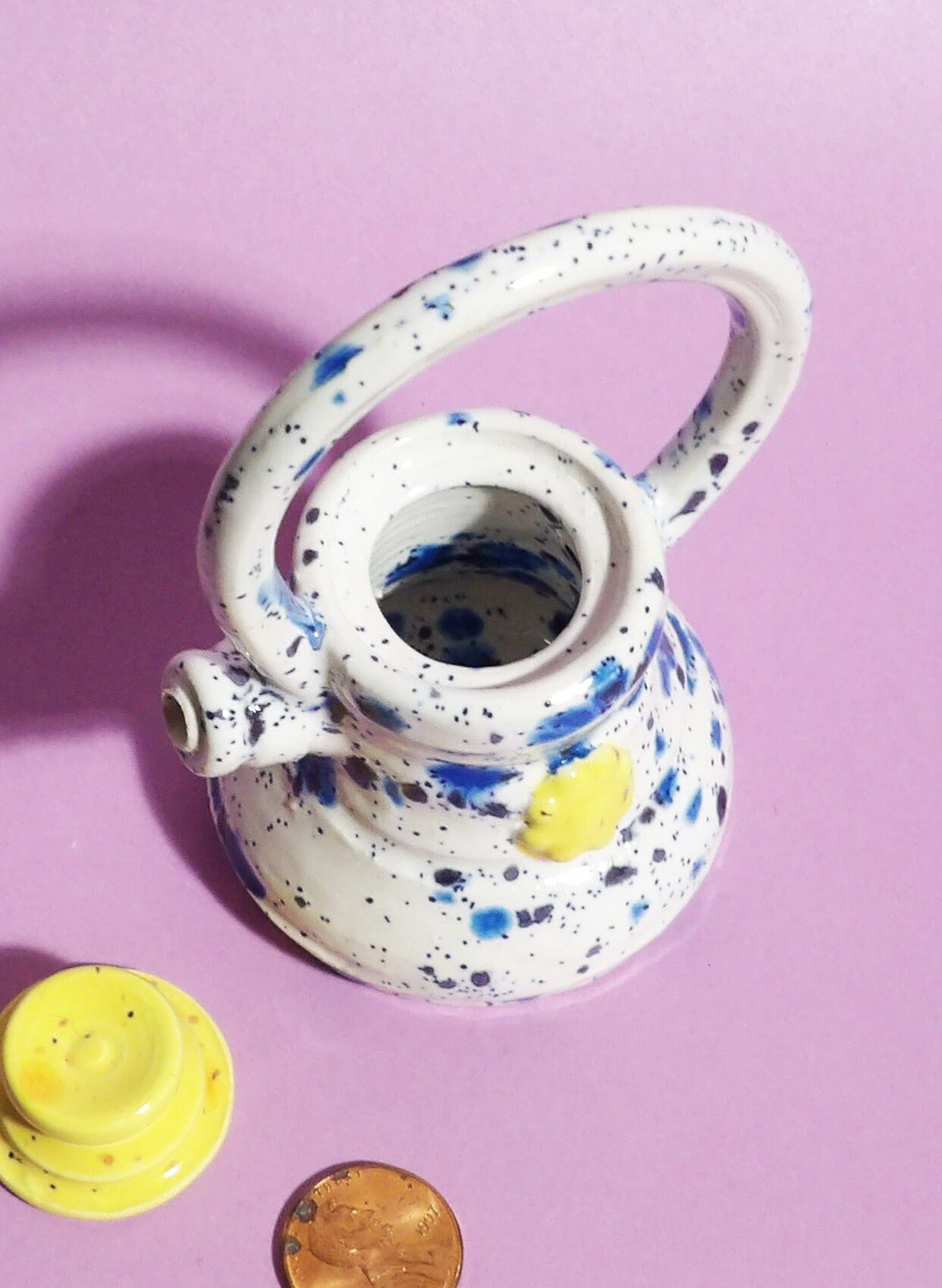 Mini Teapot, Hand Thrown, One of a Kind, Non Pouring, Lid Comes Off ...
