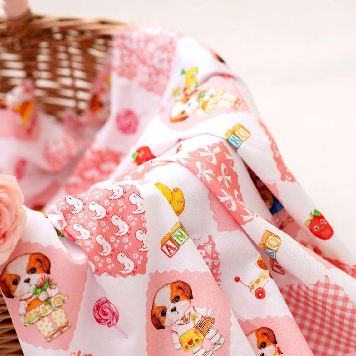 Fabric for Quilting&sewing "shihtzu Anko" (woven, Cotton, 110x90cm) - Etsy