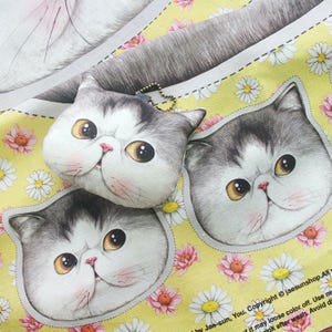 A Face of Cat Mandu's Face (woven, Linen+cotton, 40x90cm) DIY Fabric ...