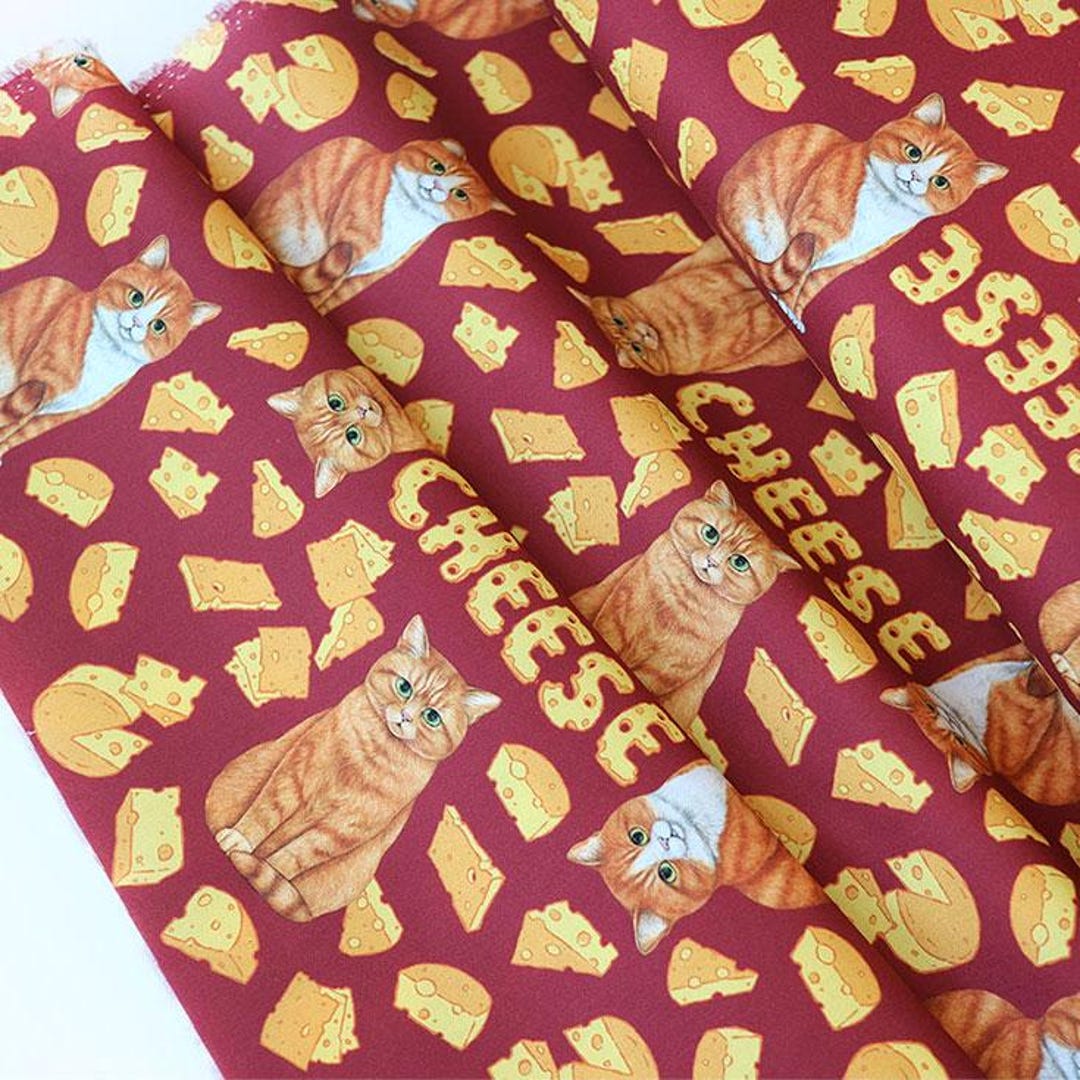 Fabric for Quilting&sewing "cheese" (cotton 100%, 110x90cm, 2 Colors ...