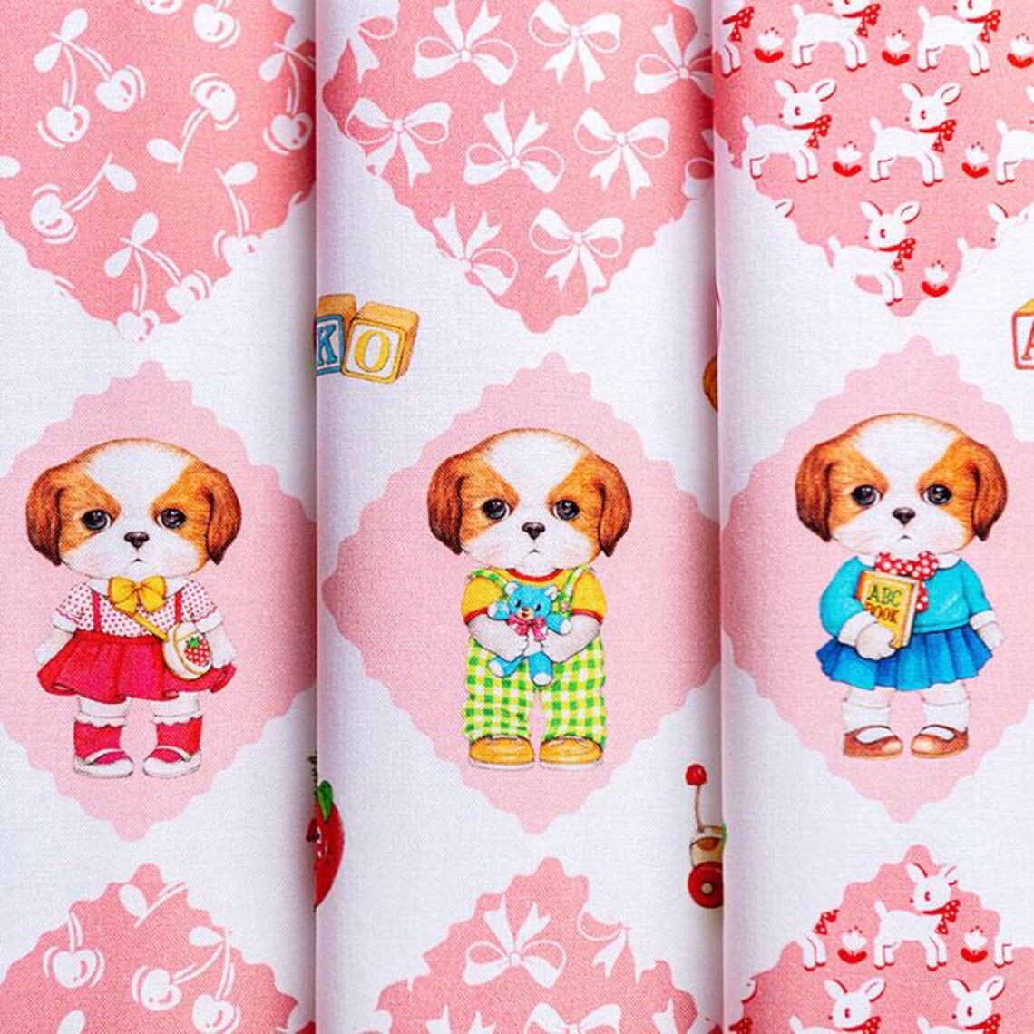 Fabric for Quilting&sewing "shihtzu Anko" (woven, Cotton, 110x90cm) - Etsy