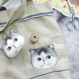 A Face of Cat Mandu's Face (woven, Linen+cotton, 40x90cm) DIY Fabric ...