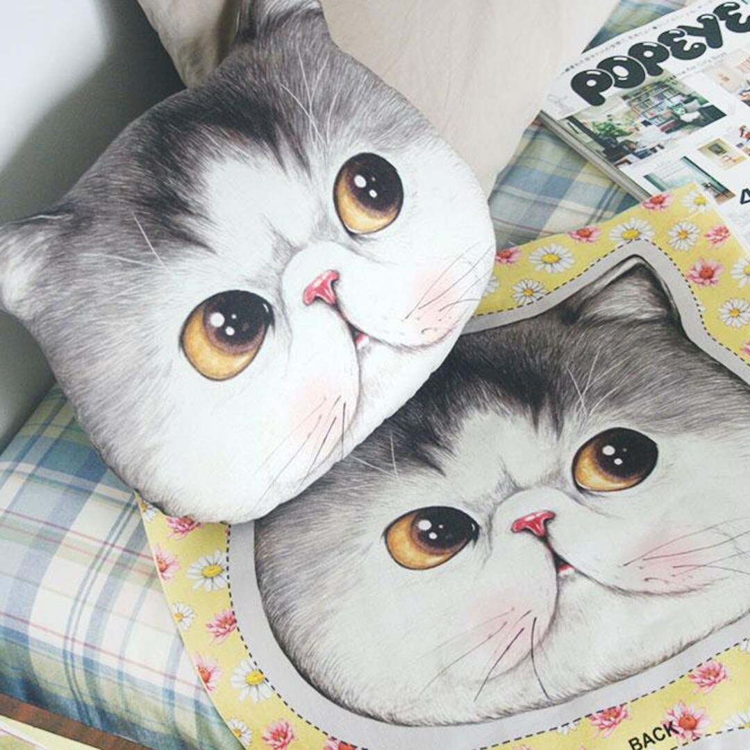 A Face of Cat Mandu's Face (woven, Linen+cotton, 40x90cm) DIY Fabric ...