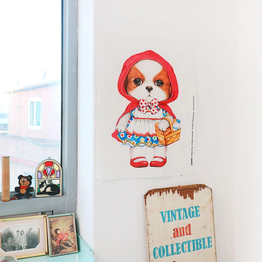 ANKO the Shihtzu in the Red Hood (woven, Linen+cotton, 33x47cm) DIY ...