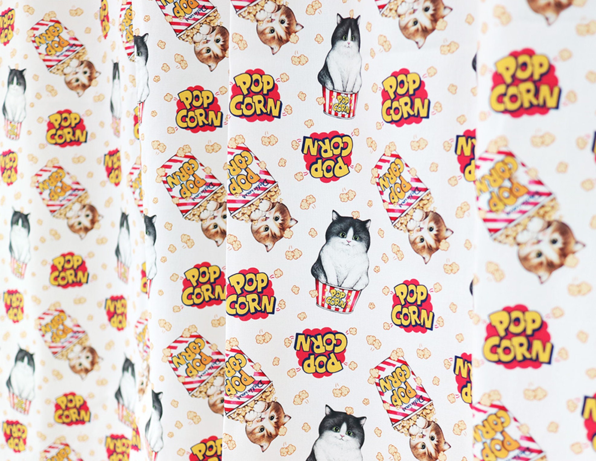 DIY Fabric Popcorn Cat woven Oxford 145x90cm - Etsy
