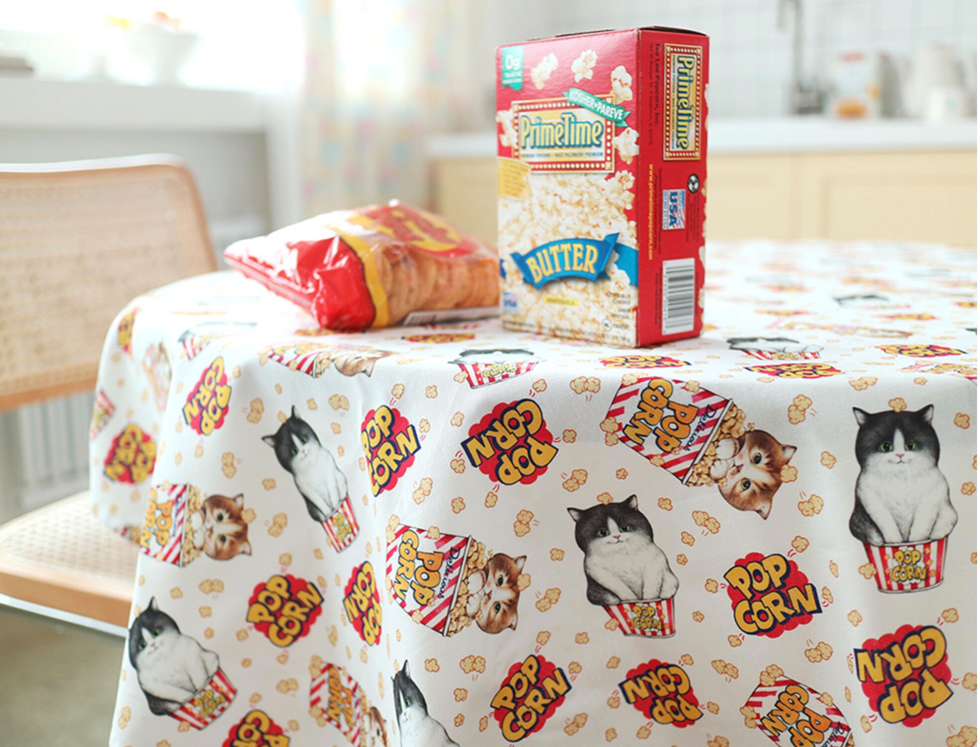 DIY Fabric Popcorn Cat woven Oxford 145x90cm - Etsy