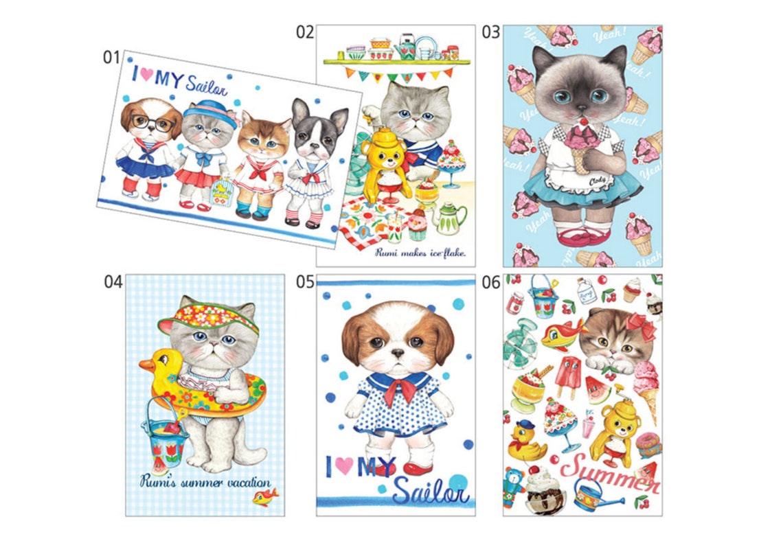 Postcard Set summer Vacation 6 Sheets | Etsy