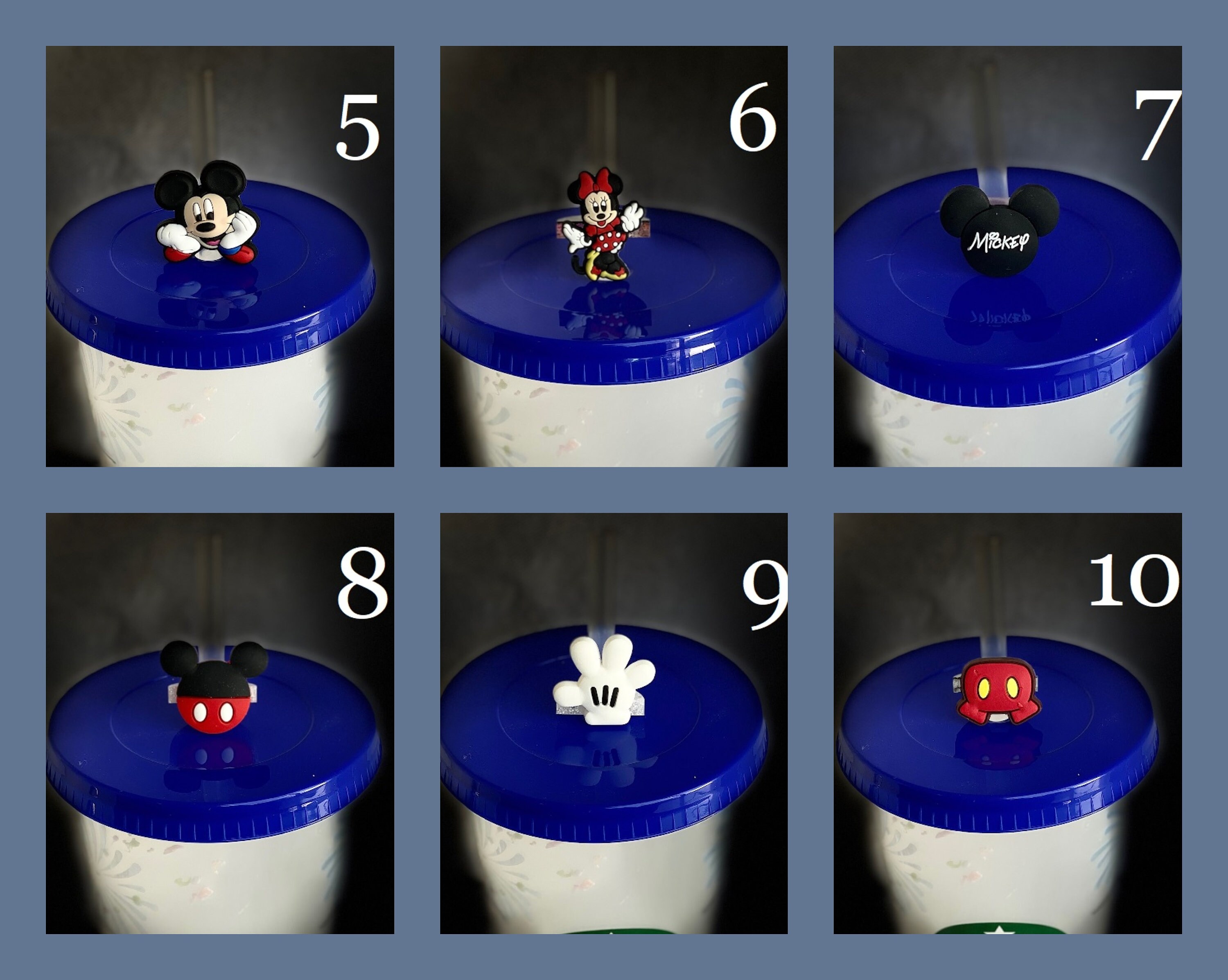 Mickey Mouse Straw Toppers Mickey Mouse Minnie Mouse Disney Topper - Etsy