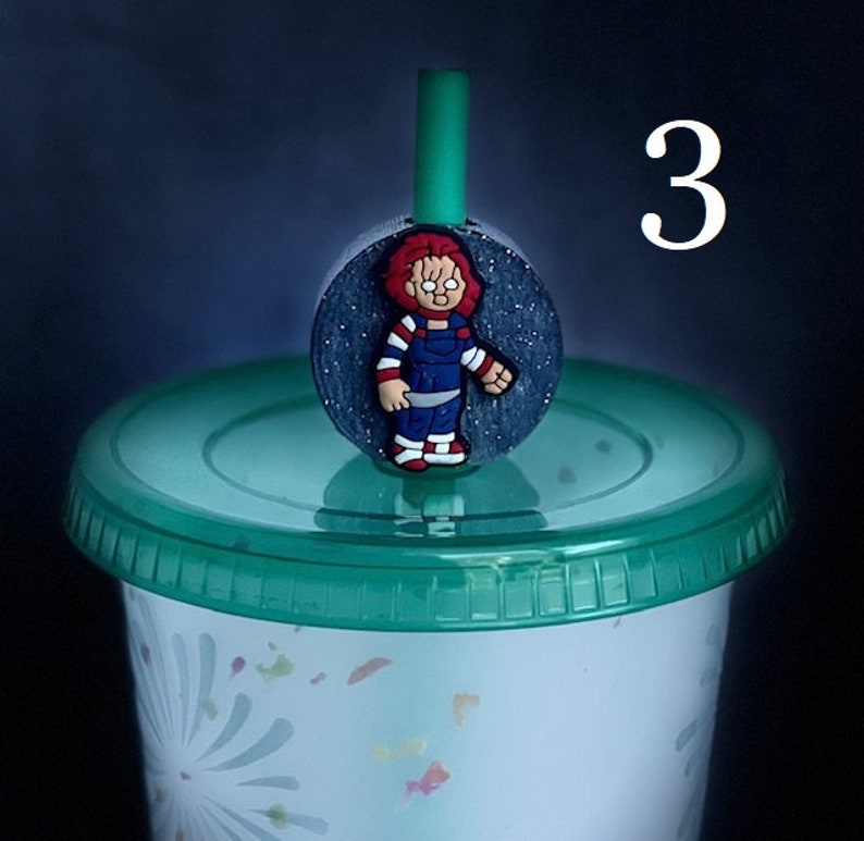 Horror Movie Villain Straw Toppers Jason Scream Chucky Annabelle Freddy ...