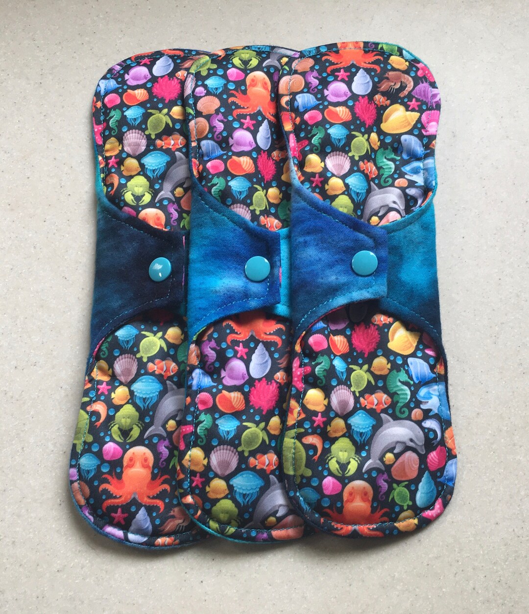 Compresas menstruales de tela con núcleo absorbente de bambú y algodón ...