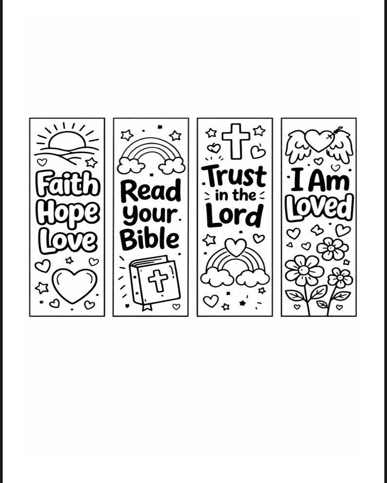 16 Bible Coloring Bookmarks for Kids | Christian Coloring Bookmarks ...