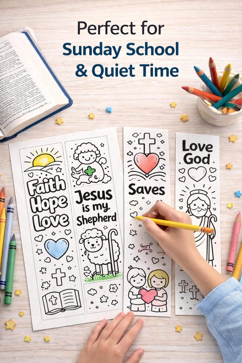16 Bible Coloring Bookmarks for Kids | Christian Coloring Bookmarks ...