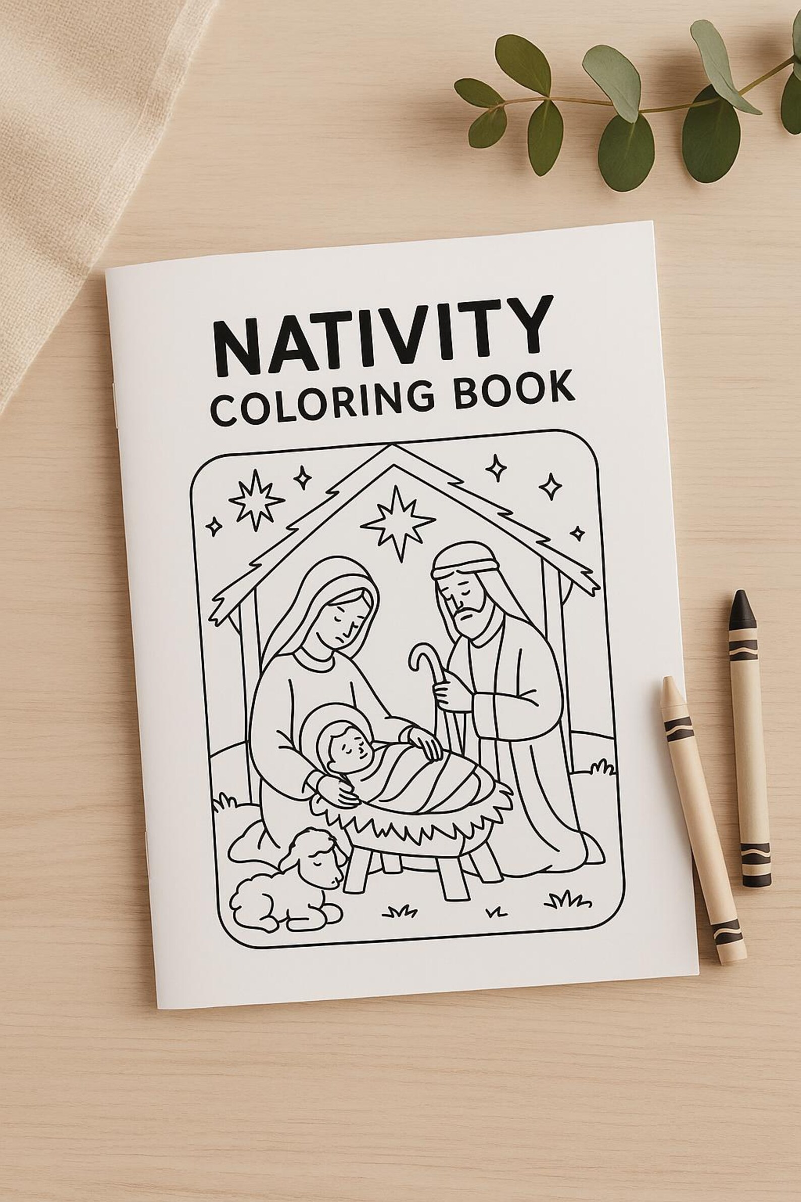 Kids Nativity Coloring Pages • 10 Page Printable Christmas Story ...