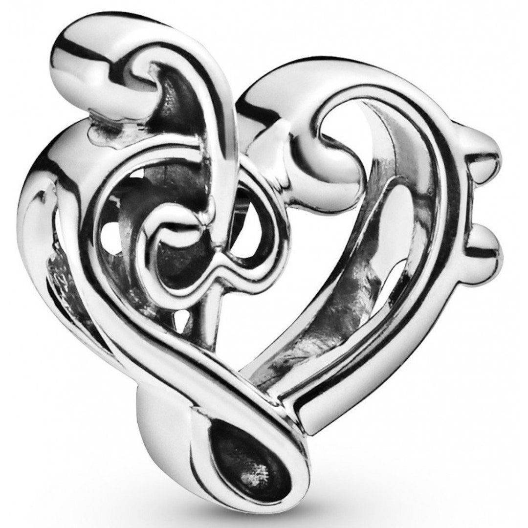 Pandora Silver Heart Treble Clef Charm - Etsy