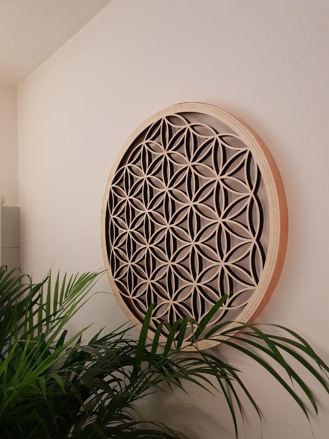 FLOWER OF LIFE With Copper Border | Etsy