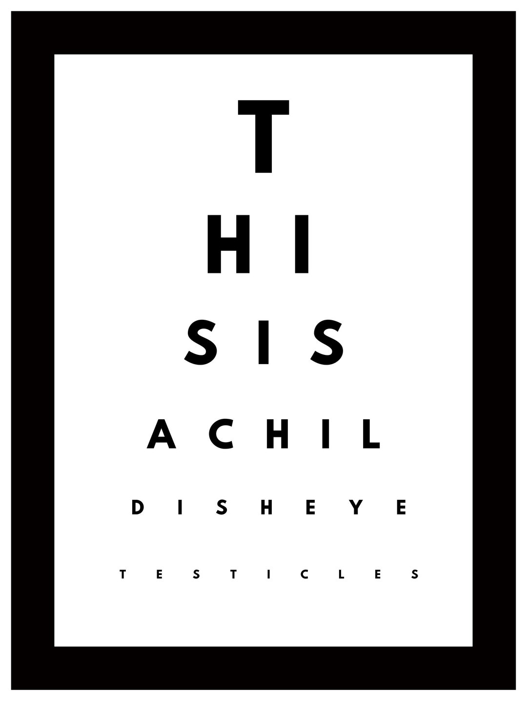 Rude and Childish Eye Test Chart Fun Wall Art Gift - Testicles ...