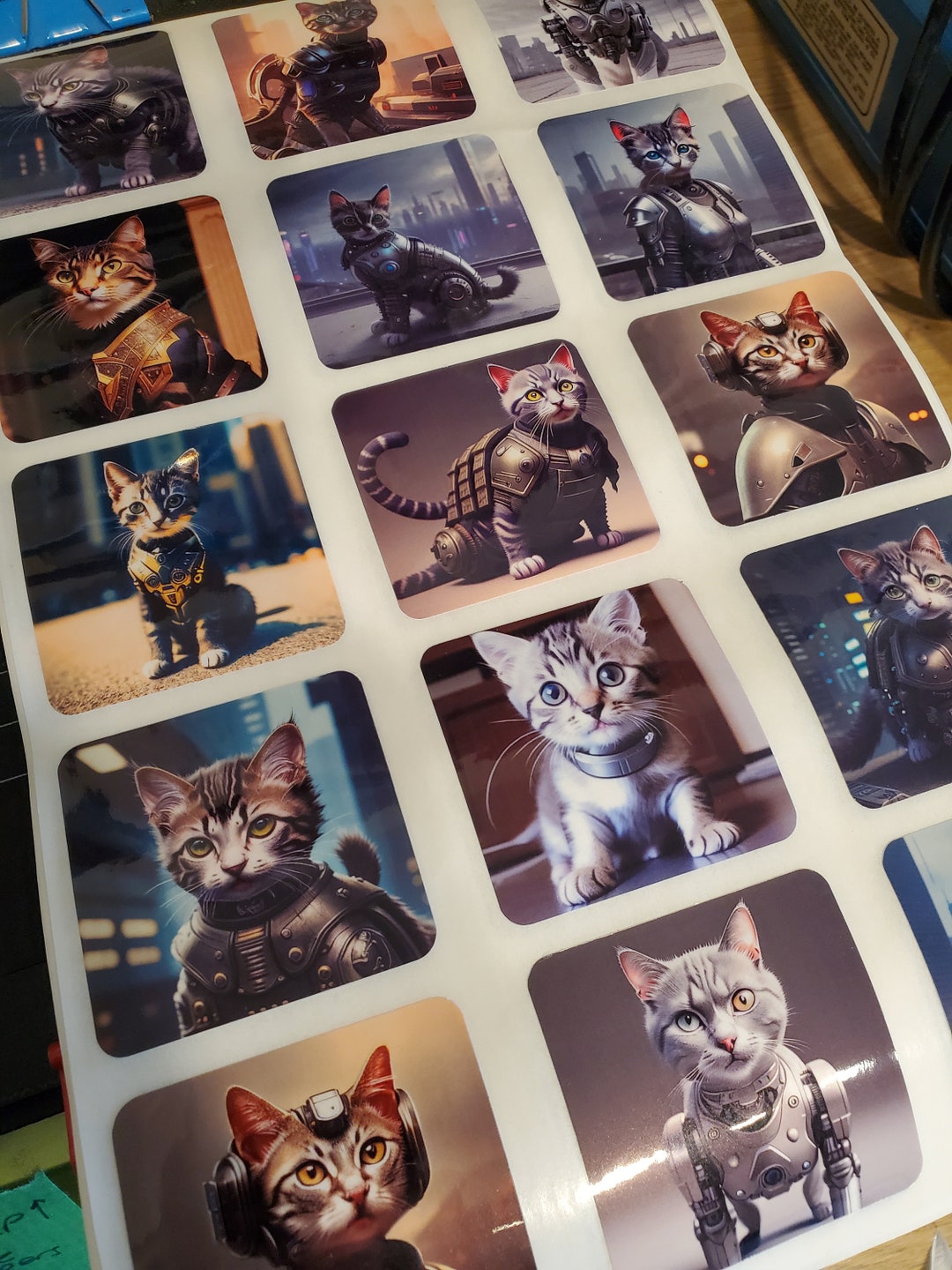 Battlecats Sticker Set Laminated High Gloss Adorable Cats - Etsy