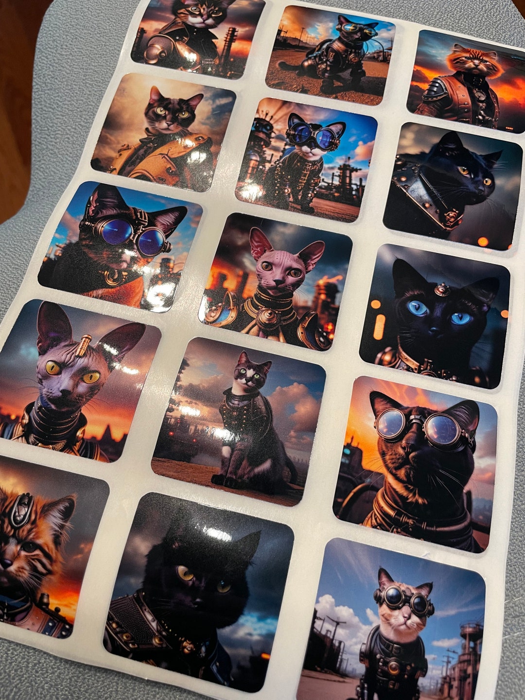 Steampunked Cats Sticker Set Laminated High Gloss Amazing Felines - Etsy