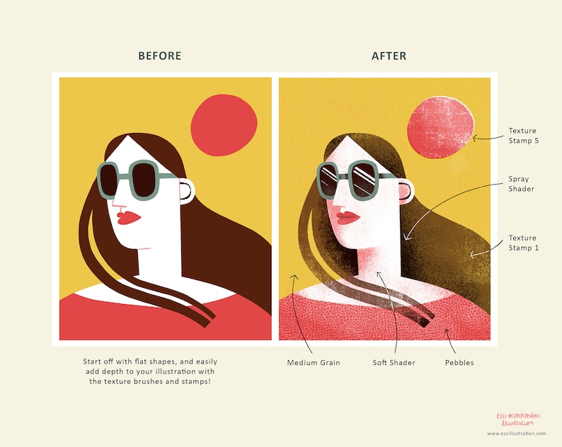 Ultimate Procreate Texture Brush & Stamp Pack: Line, Grain, Pattern ...