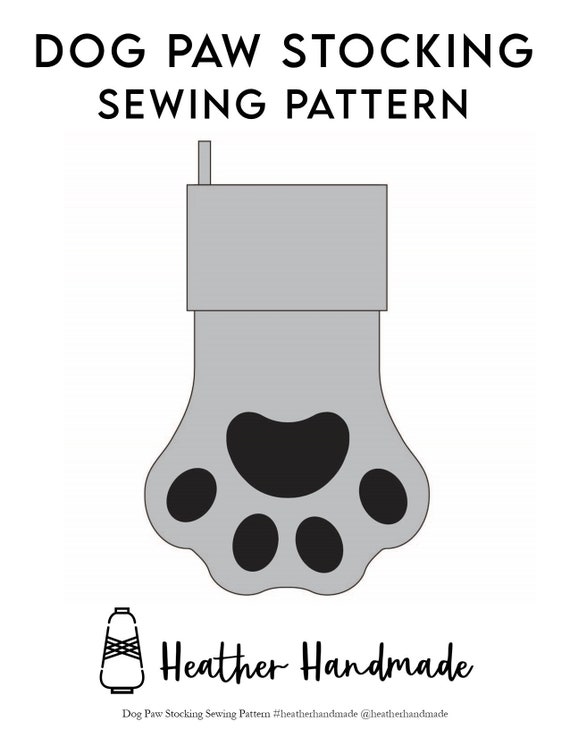 Dog Paw Stocking Sewing Pattern Christmas Stocking Pet | Etsy