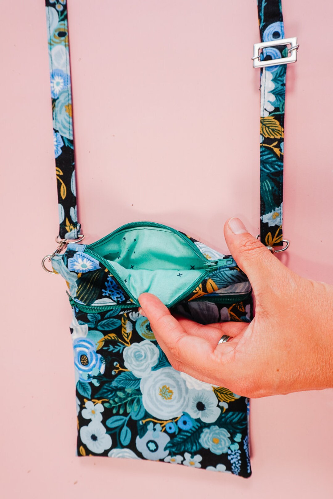 Cell Phone Bag PDF Sewing Pattern - Crossbody Purse, Zipper Pouch ...