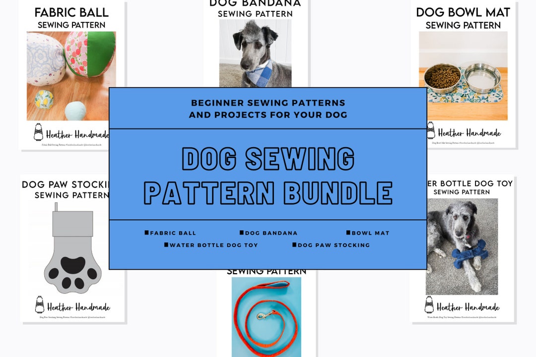 Dog Sewing Pattern Bundle - PDF Printable Downloadable, Beginner Sewing ...