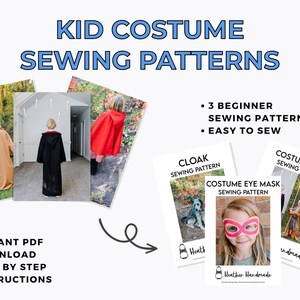 Kid Costume Sewing Pattern Bundle - Beginner Sewing PDF Patterns ...