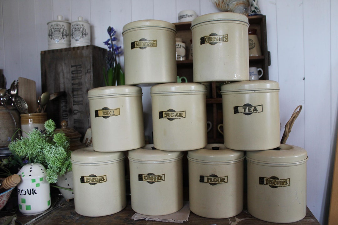 Complete Collection of Vintage Kitchen Canisters, Vintage Garrison ...