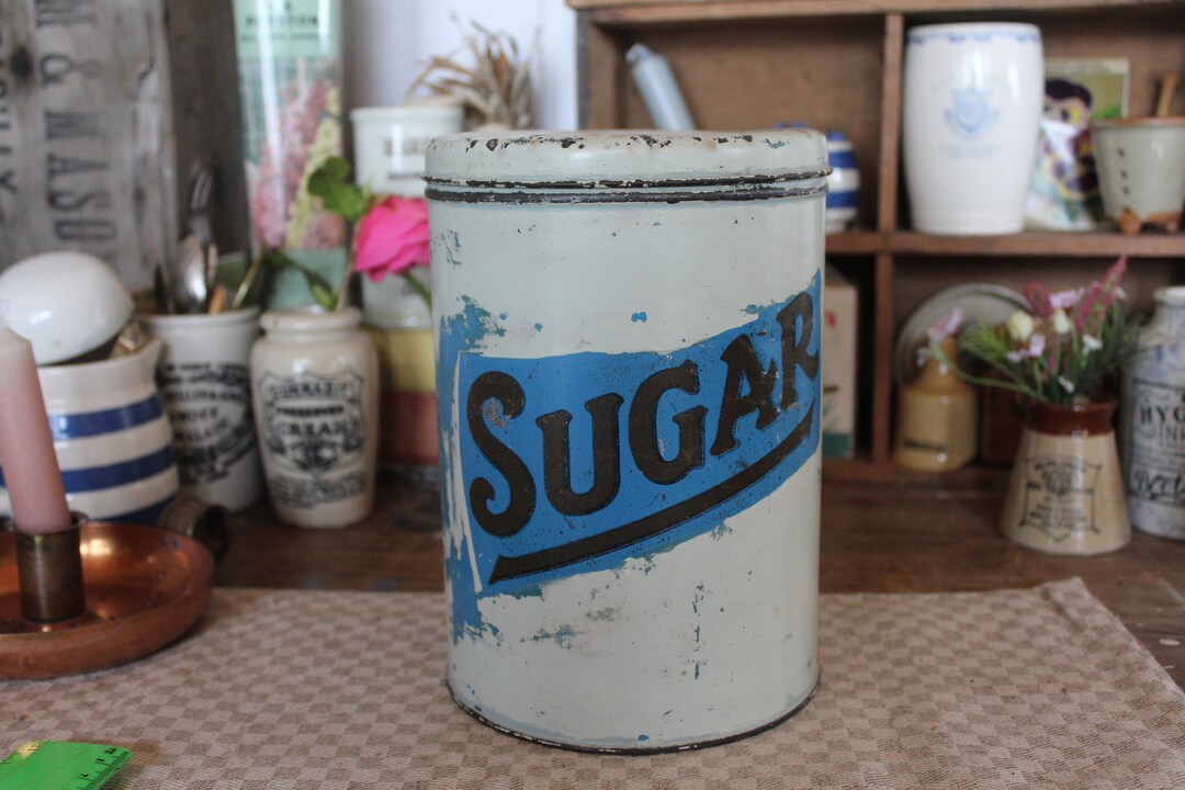 Vintage Storage Tin, Vintage Canister, Storage Tin, Tea Storage Tin ...