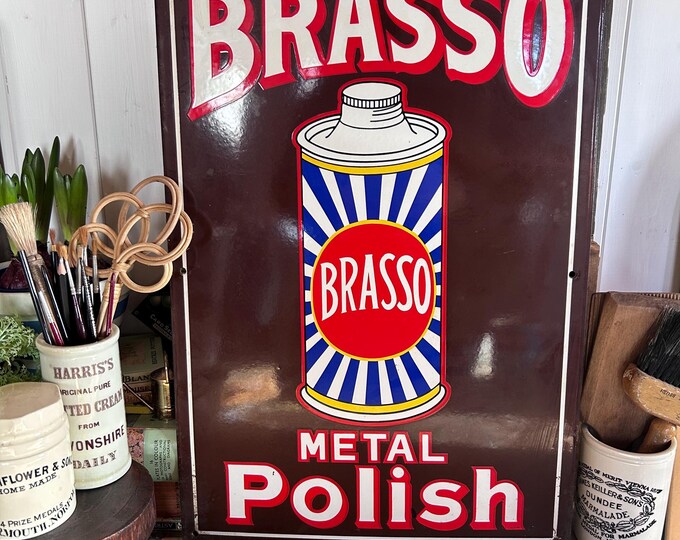 English Vintage Enamel Sign, Vintage Enamel Sign, Original Enamel Sign ...