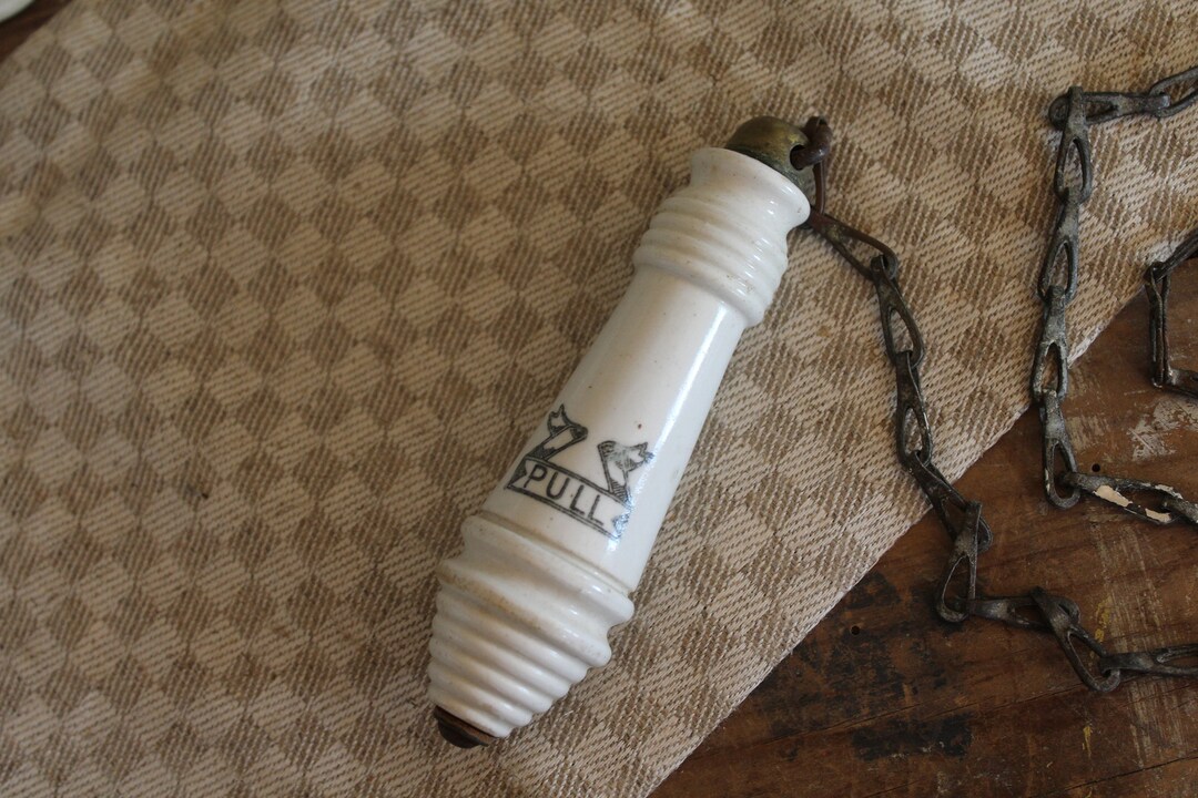 Antique Antique White Ironstone Pull Handle, Cistern Pull Chain ...