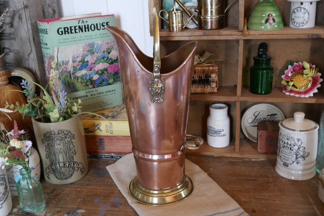 Small Size Brass Coal Bucket - Coal Bucket - Coal Scuttle - Kindling ...