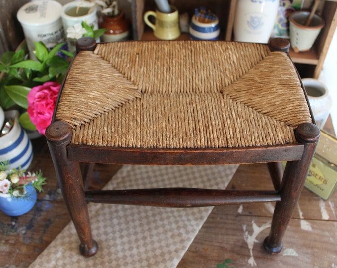 Vintage Rustic Wooden Stool, Rustic Wooden Stool, Wooden Stool, Side ...