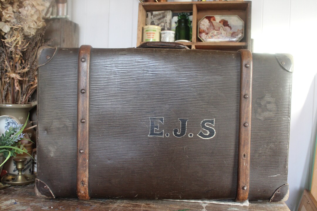 Vintage Suitcase, Vintage Steamer Trunk, Bentwood Bound Suitcase, Trunk ...