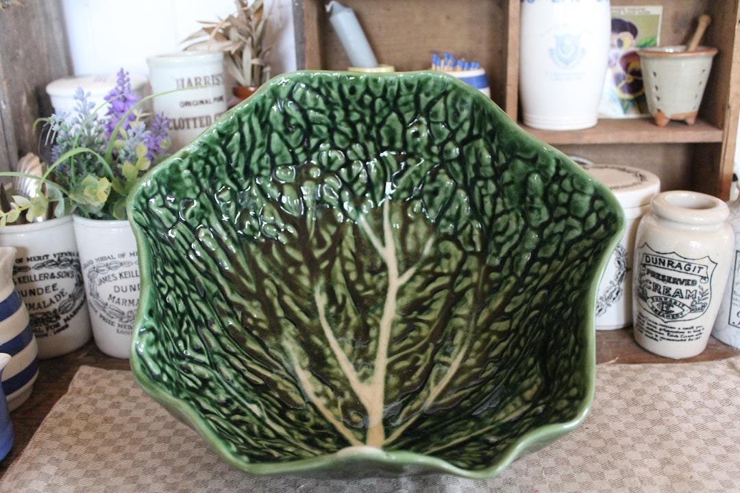 Vintage Decorative Cabbage Bowl, Vintage Bowl, Serving Bowl, Cabbage ...
