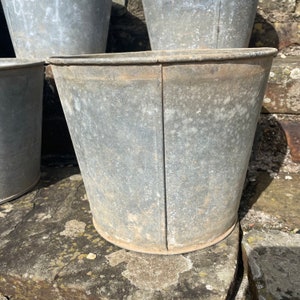Rustic Zinc Flower Bucket Vintage Metal Garden Planter Vintage ...