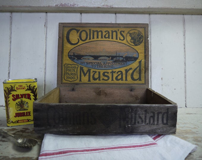 Rare Antique Colmans Mustard Box - Vintage Wooden Crate - Vintage Crate ...