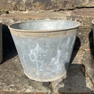 Rustic Zinc Flower Bucket Vintage Metal Garden Planter Vintage ...