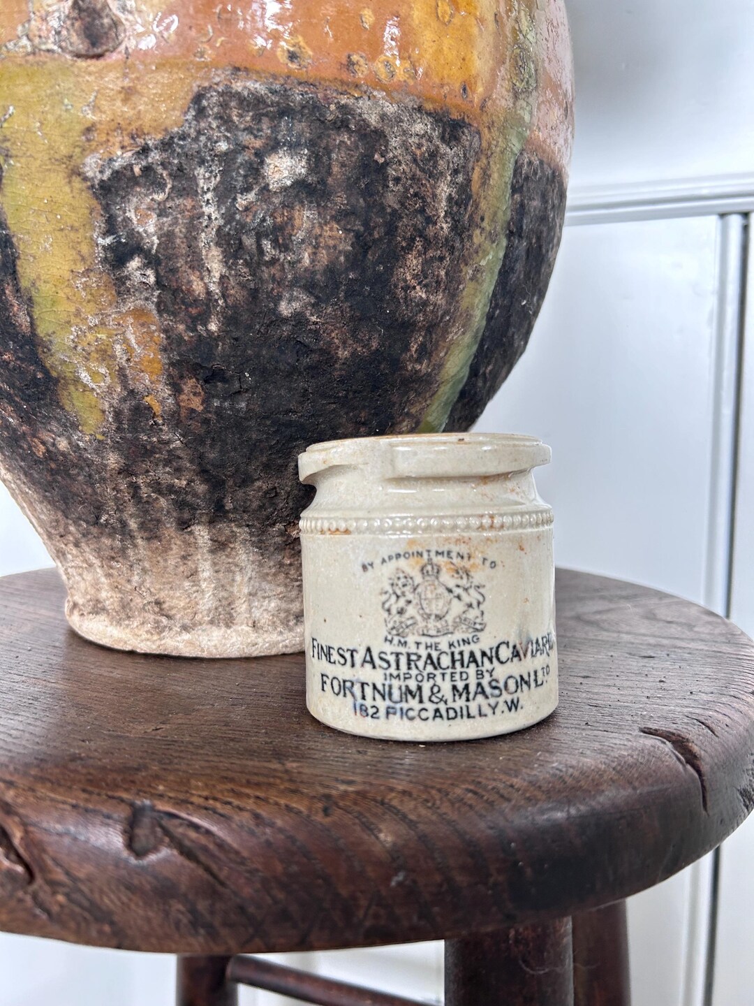 Rare Antique Fortnum & Mason Caviar Pot Vintage Advertising Jar Antique ...