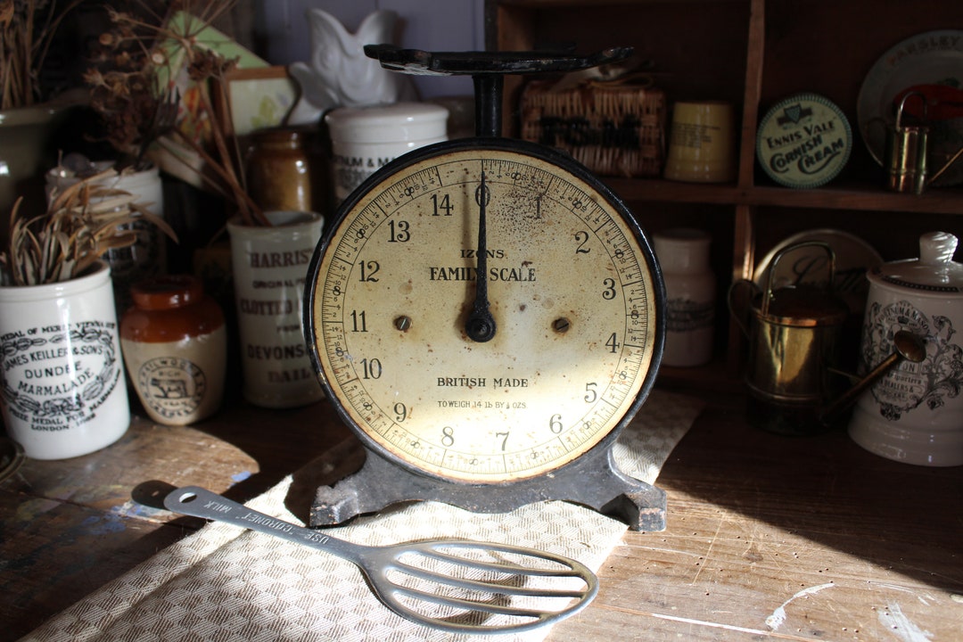 Rustic English Vintage Kitchen Scale - Vintage Kitchen Scales ...