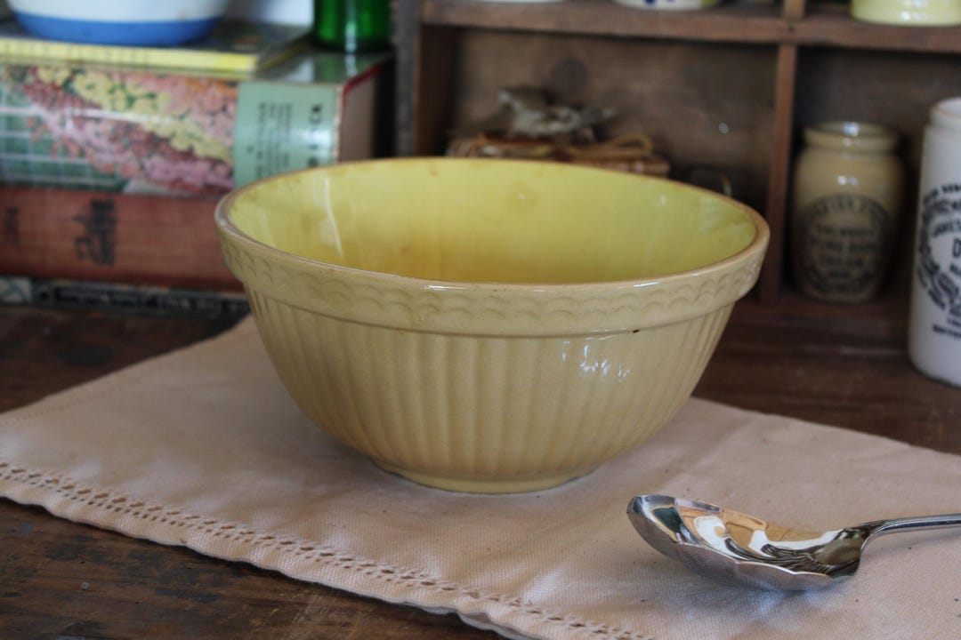 Vintage Mixing Bowl, English Mixing Bowl, Yellow Mixing Bowl, Baking ...
