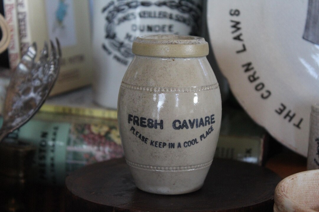 Antique Caviar Pot: Large Vintage Advertising Jar, Farmhouse Decor - Etsy