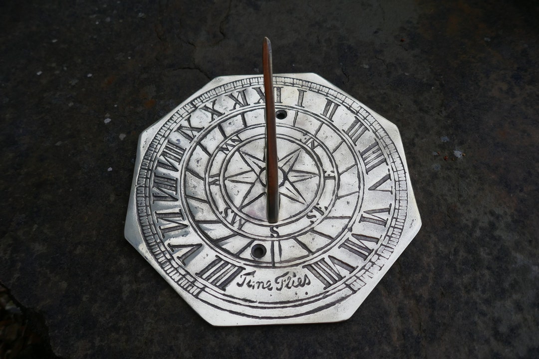 Large Vintage Brass Sun Dial Garden Sun Dial Sundial Vintage Garden ...